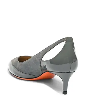 Santoni Leather Mid-heel Pumps - Grey