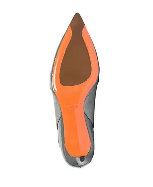 Santoni Leather Mid-heel Pumps - Grey