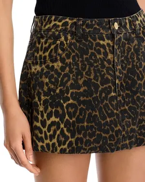 Steve Madden Simona Leopard Print Mini Skirt