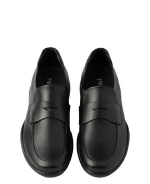 Prada Toblach Leather Loafers - Black
