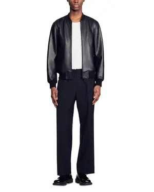 Sandro Leather Jacket - Black