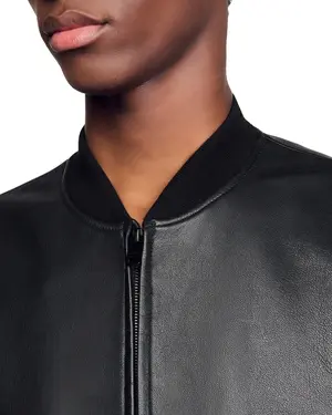 Sandro Leather Jacket - Black