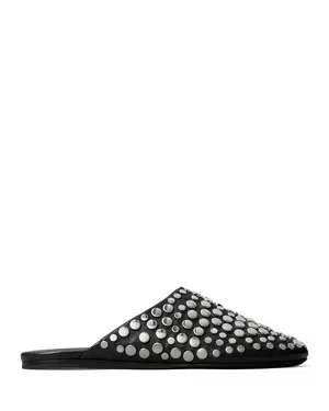 Tory Burch Studded Mule Flats - Perfect Black