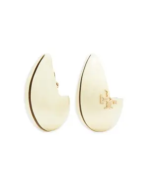 Tory Burch Logo Wave Clip-on Earrings - Ivory