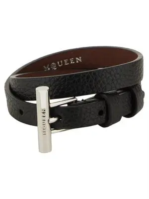 Alexander McQueen T-Bar Bracelet - Black