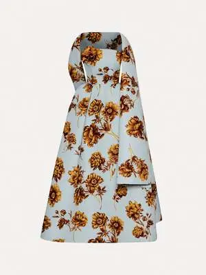 Oscar De La Renta Peony Gown & Shawl - Multi