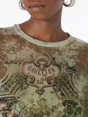 JEAN PAUL GAULTIER Medallion Print Long-sleeved T-shirt - Neutrals