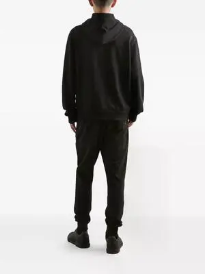 Dolce & Gabbana Logo Appliqué Zip-up Sweater - Black