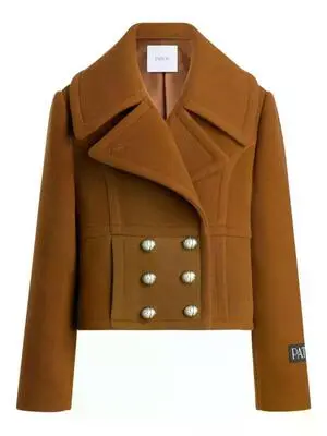 Patou Double-breasted Wool Jacket - Brown
