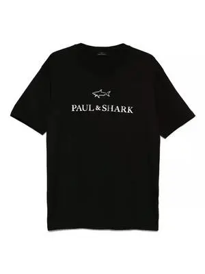 Paul & Shark Logo-detailed Cotton T-shirt - Black