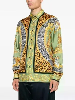 Versace Mix-print Shirt - Green