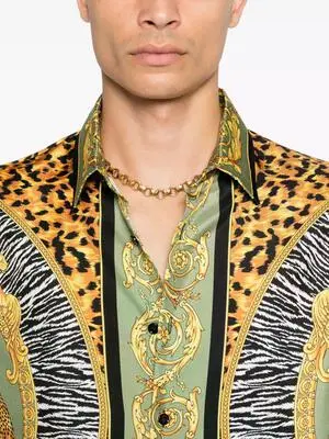 Versace Mix-print Shirt - Green