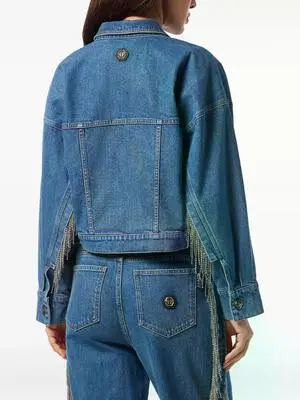 Philipp Plein Crystal Fringes Denim Jacket