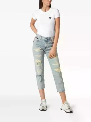 Philipp Plein Ripped Cropped Jeans