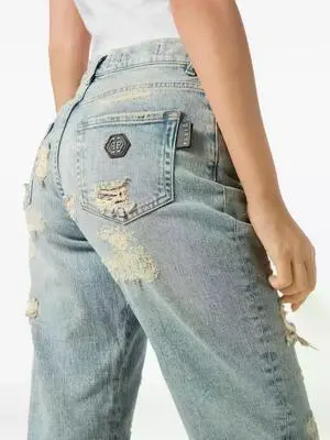 Philipp Plein Ripped Cropped Jeans