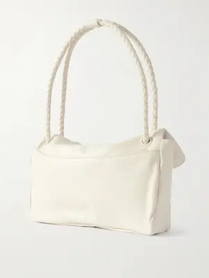 Bottega Veneta Madison Medium Intrecciato-trimmed Leather Shoulder Bag - Neutrals