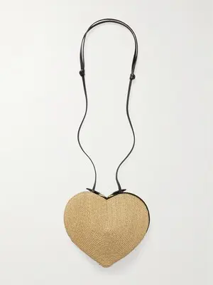 Alaïa Le Coeur Raffia Shoulder Bag - Neutrals
