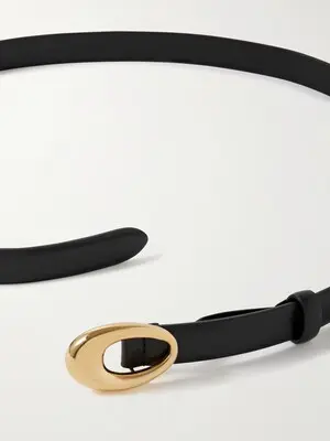 Khaite Olivia Leather Belt - Black