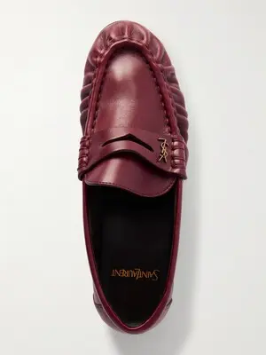Saint Laurent Le Loafer Leather Loafers - Red