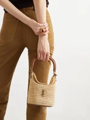 Saint Laurent Gaby Raffia Bucket Bag