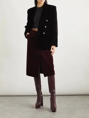 Saint Laurent Double-breasted Velour Blazer