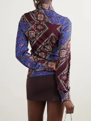Rabanne Ruched Paisley-print Jersey Shirt