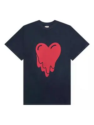 EMOTIONALLY UNAVAILABLE Melting-heart Logo T-shirt - Blue