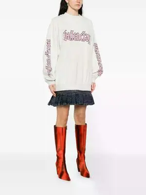 Balenciaga Pleated-hem Logo Dress