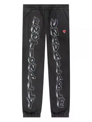 EMOTIONALLY UNAVAILABLE Embroidered-logo Track Pants