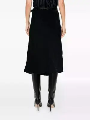 FORTE_FORTE Wrap-design Midi Skirt - Blue