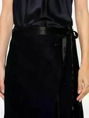 FORTE_FORTE Wrap-design Midi Skirt - Blue
