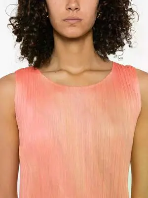 Issey Miyake Pleated Midi Dress - Orange