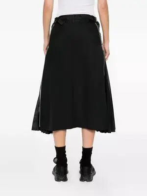 Sacai Zip-detail Pleated Skirt - Black