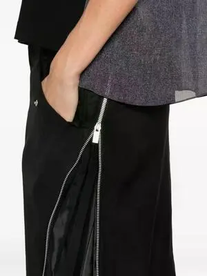 Sacai Zip-detail Pleated Skirt - Black