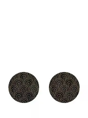 HESTIALIVING Deco Pattern Round Tablemats - Black