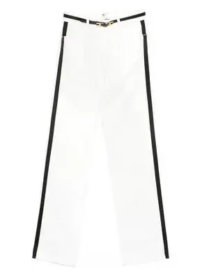 Elisabetta Franchi Side-stripe Belted Trousers - White