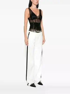 Elisabetta Franchi Mesh Panelled Bodysuit - Black