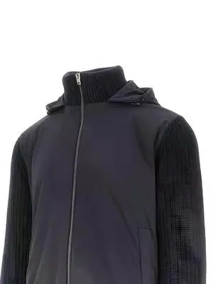 Herno Hooded Jacket With Knitted Sleeves