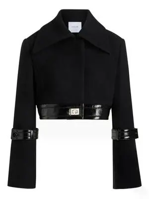 PATOU Patent-trimmed Wool Jacket