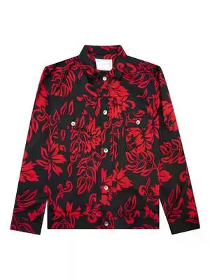 Sacai Leaf-print Shirt Jacket