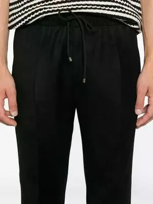 BRIGLIA 1949 Wool Drawstring Trousers - Black