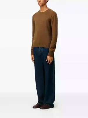 AMI Paris De Coeur Crew-neck Sweater - Brown