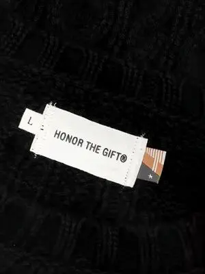 HONOR THE GIFT Cable-knit Logo-patch Sweater