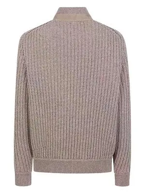 Brunello Cucinelli Suede Jacket With Knitted Sleeves