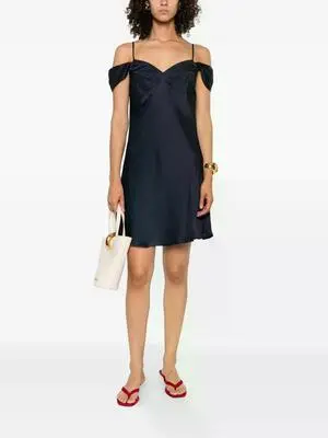 Theory Off-shoulder Draped Mini Dress
