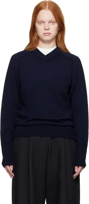 Studio Nicholson Inverness Merino Wool Sweater - Navy