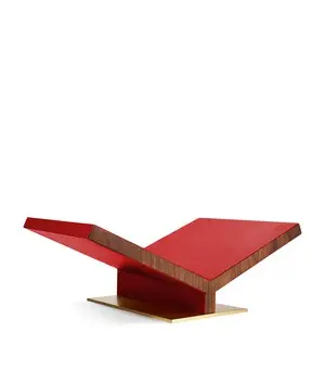 Assouline Walnut-leather Classic Collector Bookstand - Red
