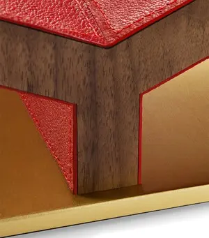 Assouline Walnut-leather Classic Collector Bookstand - Red