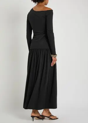RÓHE Gathered Stretch-jersey Midi Dress