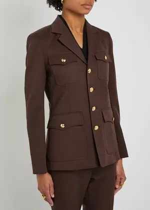 NILI LOTAN Nelson Wool Jacket - Brown